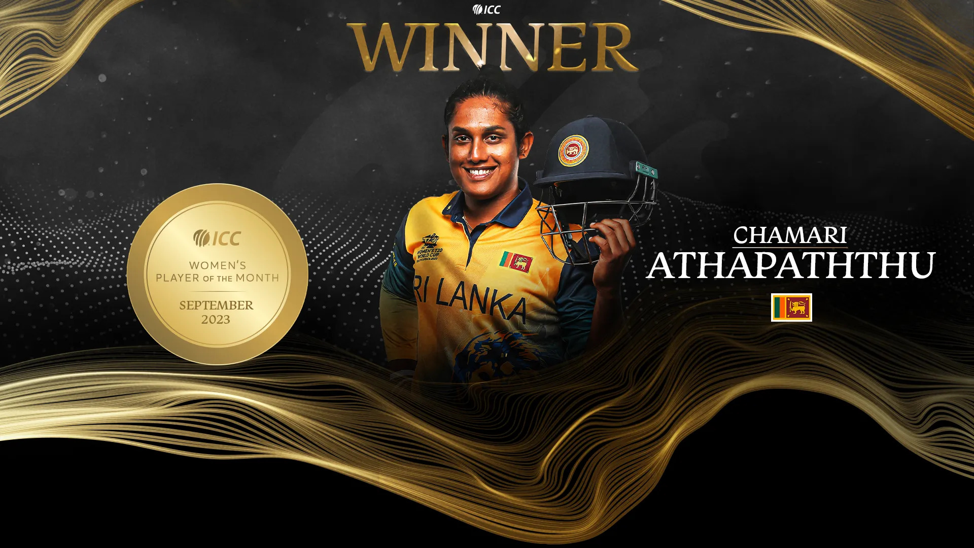 Chamari Athapattu received an award from the International Cricket Council - Buzzer